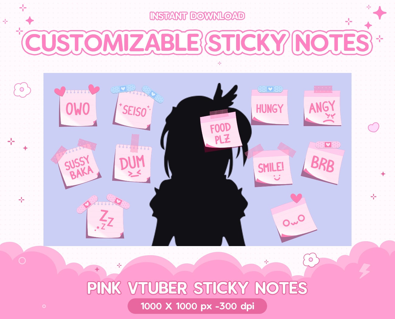 88 Twitch Pink Vtuber Sticky Note pngtuber P2U Vtuber Stream - Etsy ...