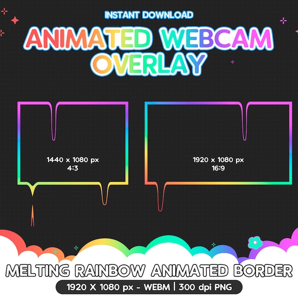 Rainbow Webcam Border - Etsy