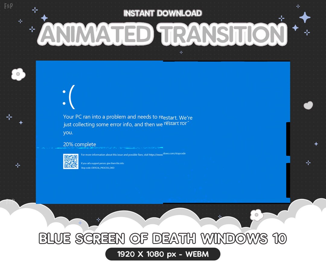 Twitch Animated Stinger Transition, Glitch, Blue Screen of Death ...