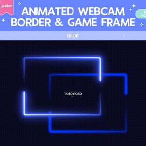 Twitch Animated Blue Glow Webcam Border Game Frame Stream Overlay ...