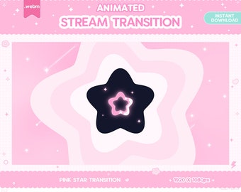 Twitch Animated Stinger Transition, Pink Stinger, Pastel Stream Decor ...