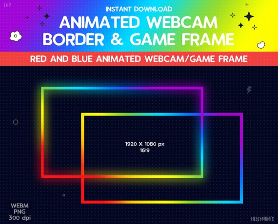 Twitch Animated Webcam Border Game Frame Rainbow Stream - Etsy