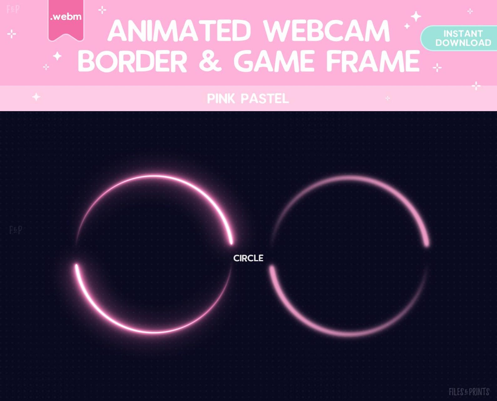 Twitch Animated Pink Pastel Webcam Border Game Frame Stream Overlay ...