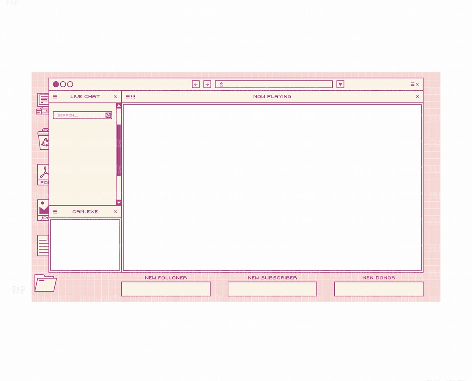 Twitch Stream Package Retro Pink Pixel Overlay Customizable - Etsy