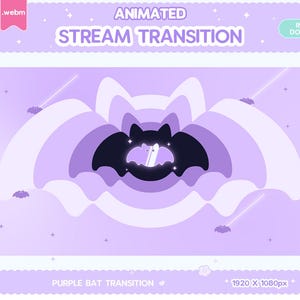 Twitch Animated Stinger Transition Purple Bat Stinger Valloween Pastel ...