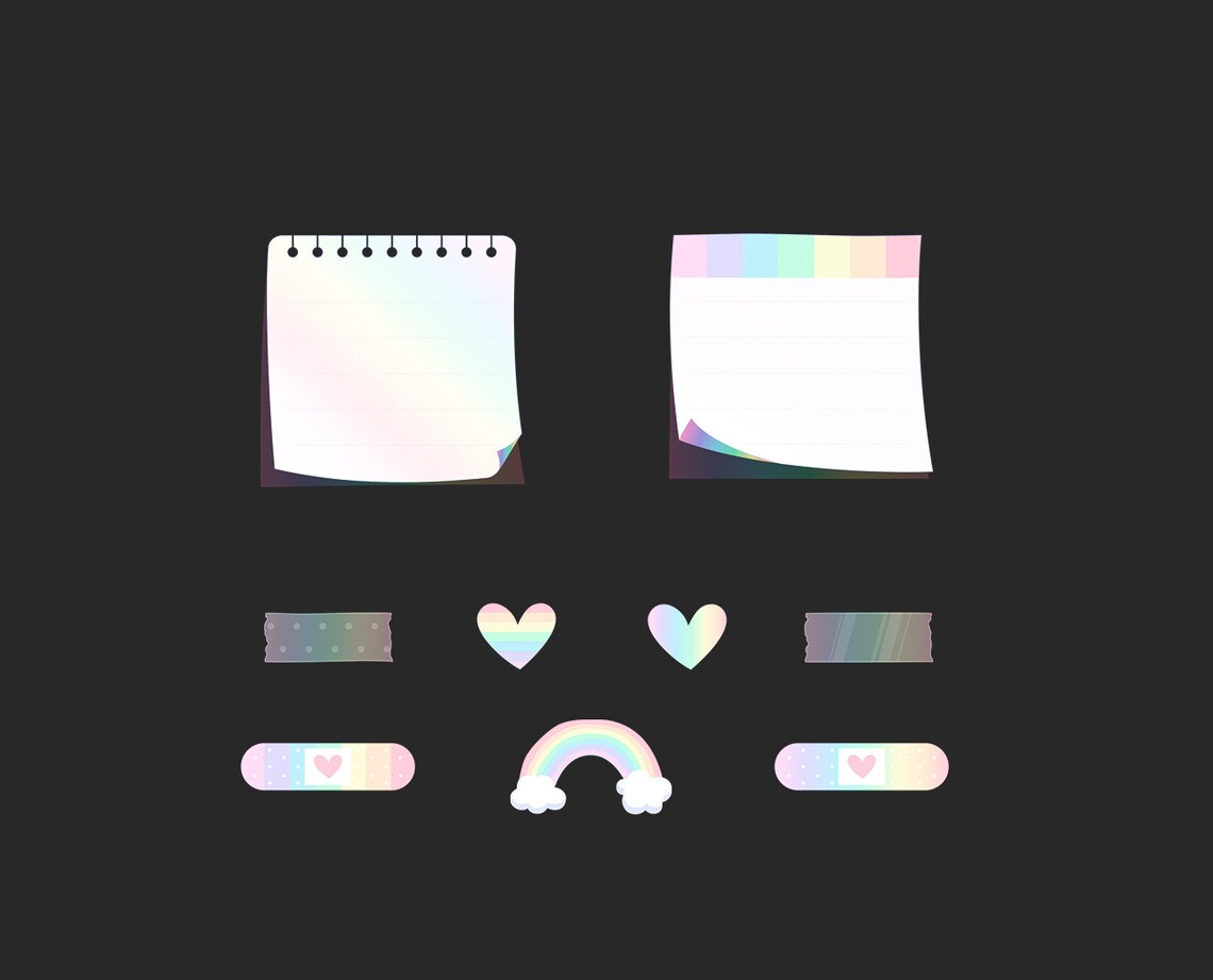 88 Twitch Rainbow Vtuber Sticky Note Pngtuber P2U Vtuber Assets LGBTQ ...