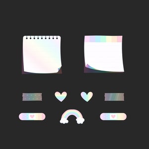 88 Twitch Rainbow Vtuber Sticky Note Pngtuber P2U Vtuber Assets LGBTQ ...