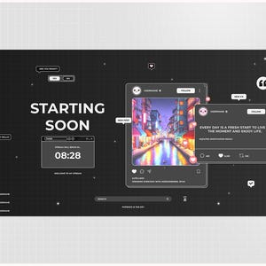 Twitch Animated Screen, Black BRB, Stream Offline, Starting, Ending ...