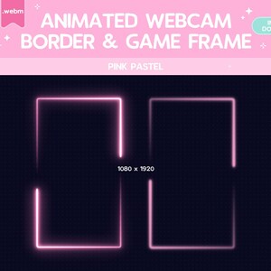 Twitch Animated Pink Pastel Webcam Border Game Frame Stream Overlay ...