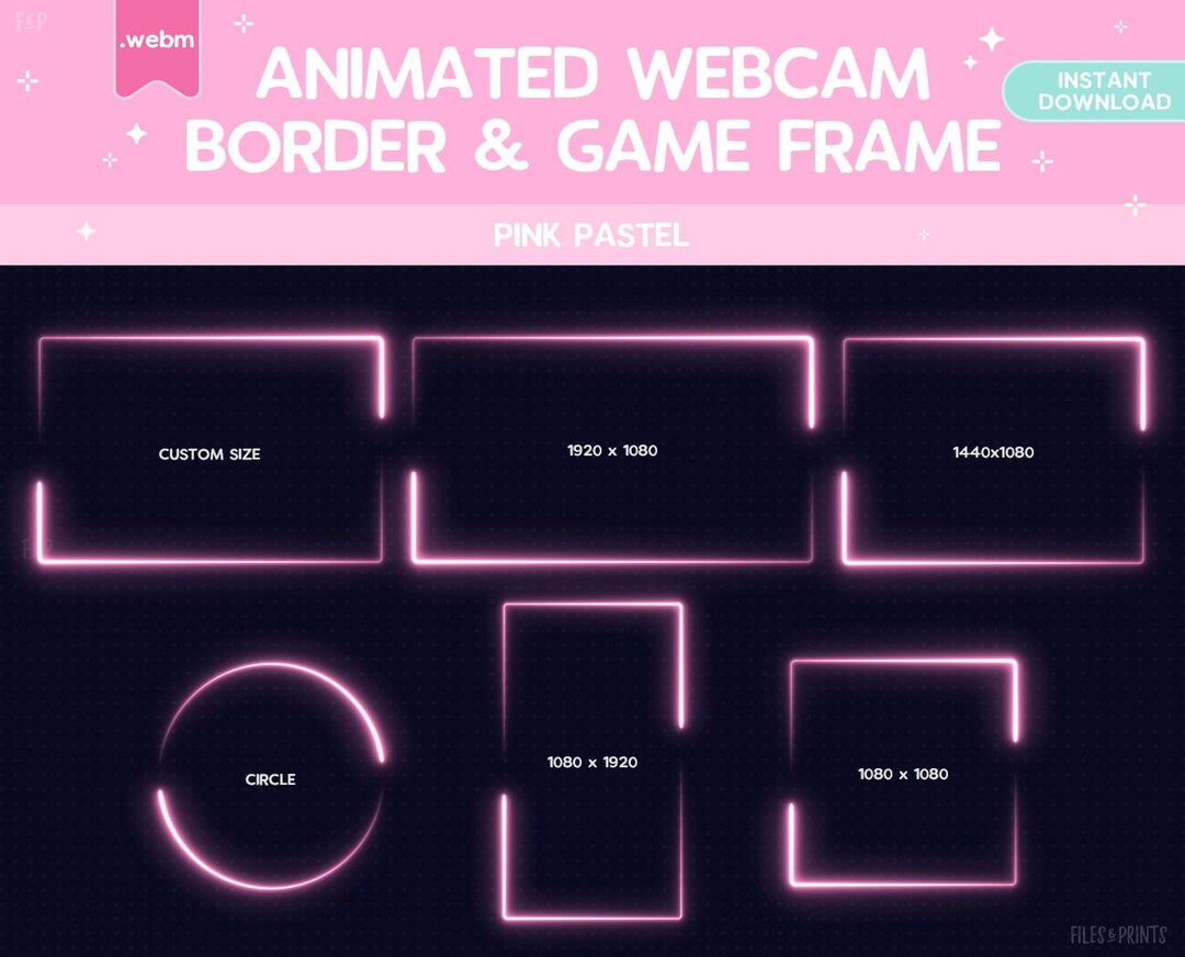 Twitch Animated Pink Pastel Webcam Border Game Frame Stream Overlay ...