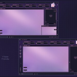 Twitch Stream Package, Animated Pink Dark Overlay Vtuber Customizable ...