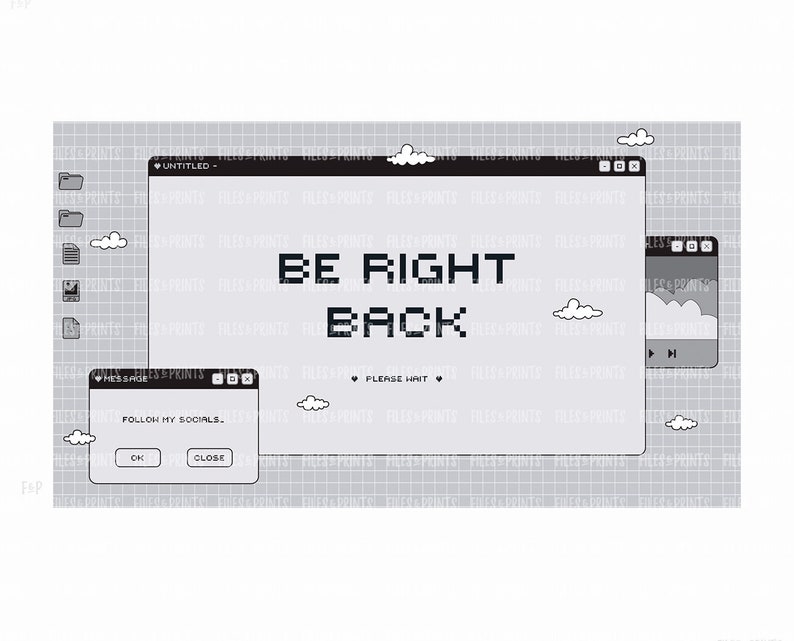 Twitch Animated Screen Black Gray Pixel, Stream Screens, Streamer ...