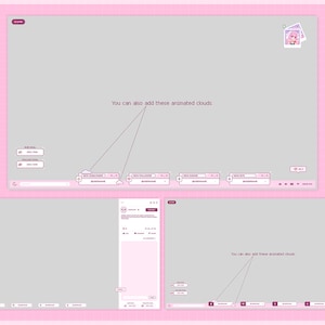 Twitch Stream Package, Animated Pink Pixel Overlay, Vtuber Customizable ...