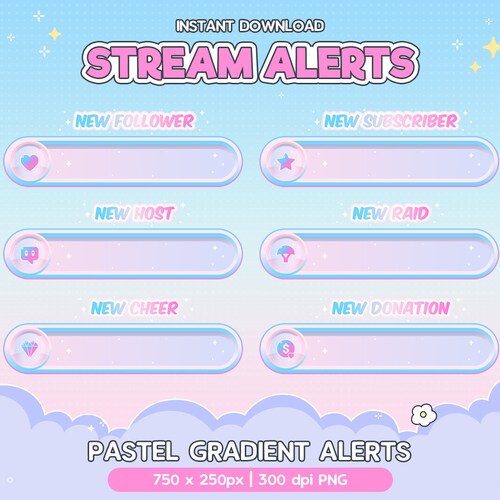 Twitch Pastel Gradient Alert Pink Stream Alerts Streamer - Etsy