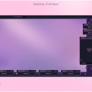 Twitch Stream Package, Animated Pink Dark Overlay Vtuber Customizable ...