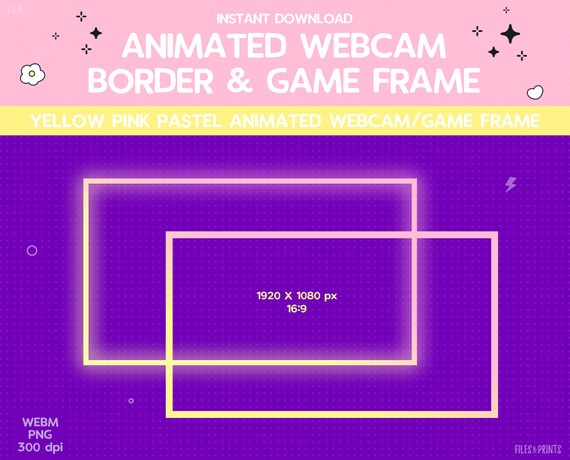 Twitch Animated Webcam Border Yellow Pink Pastel Stream - Etsy