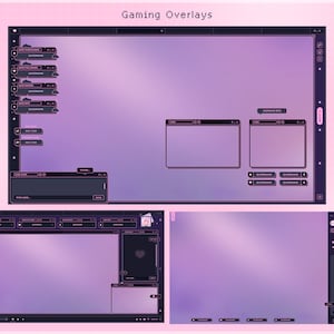 Twitch Stream Package, Animated Pink Pixel Overlay, Dark Purple Vtuber ...