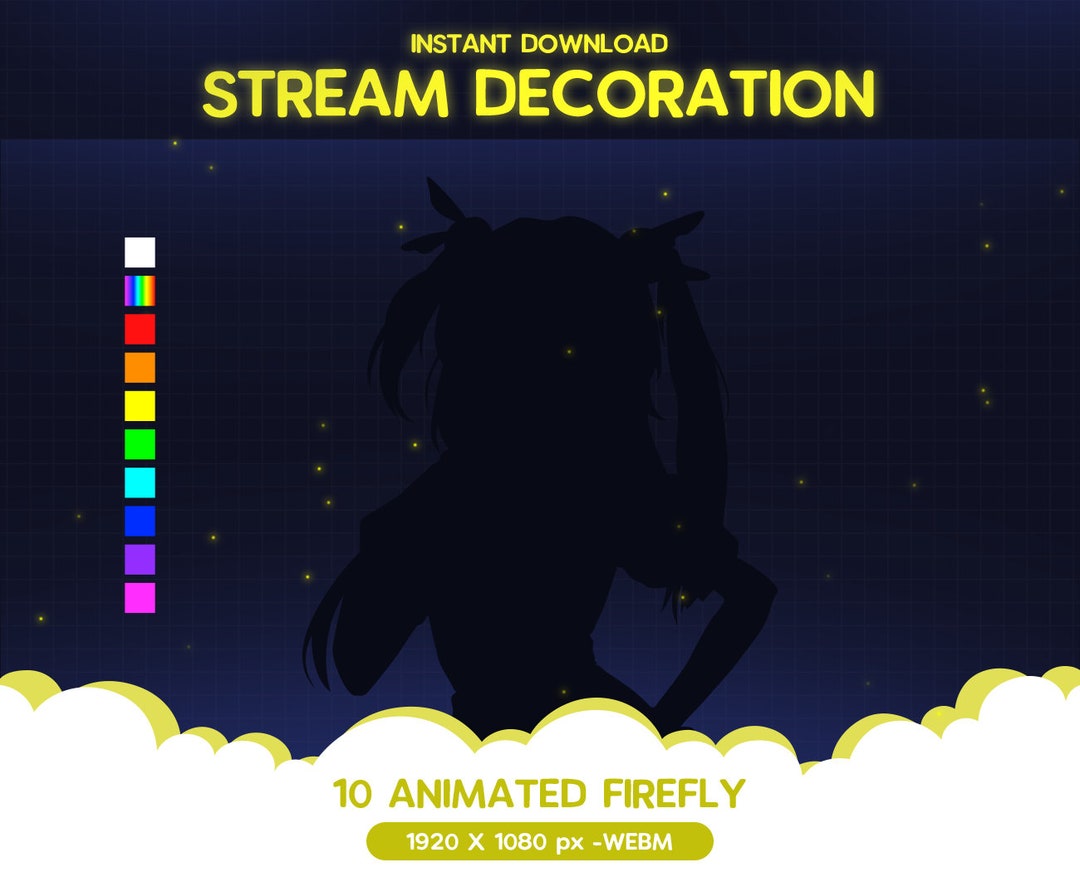 10 ANIMATED FIREFLY, Glow Particles Loop Stream Decoration Add-on Dust ...