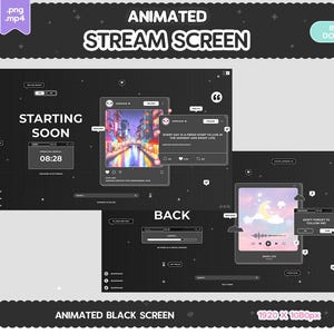 Twitch Animated Screen, Black BRB, Stream Offline, Starting, Ending ...