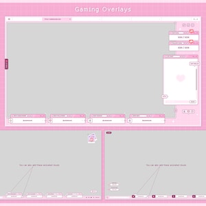 Twitch Stream Package, Animated Pink Pixel Overlay, Vtuber Customizable ...