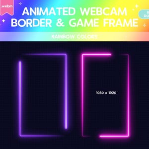 Twitch Animated Rainbow Glow Webcam Border Game Frame Pink Purple ...