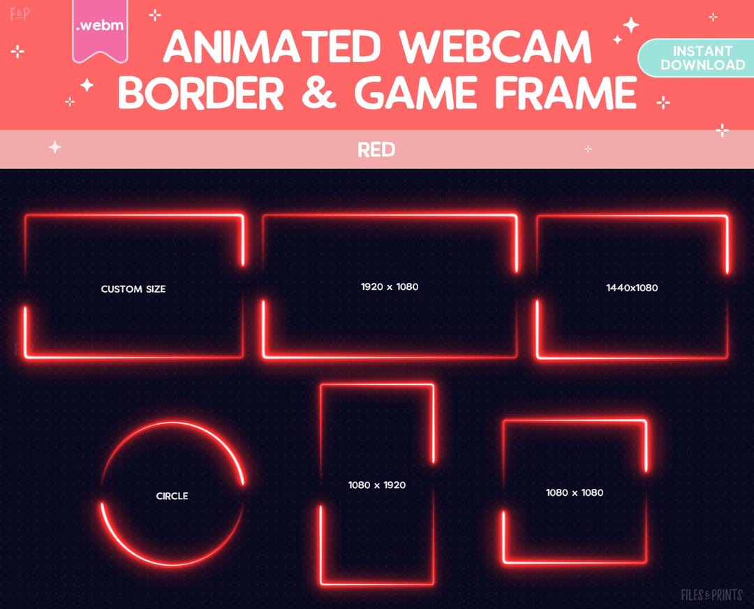 Twitch Animated Red Glow Webcam Border Game Frame Stream Overlay ...