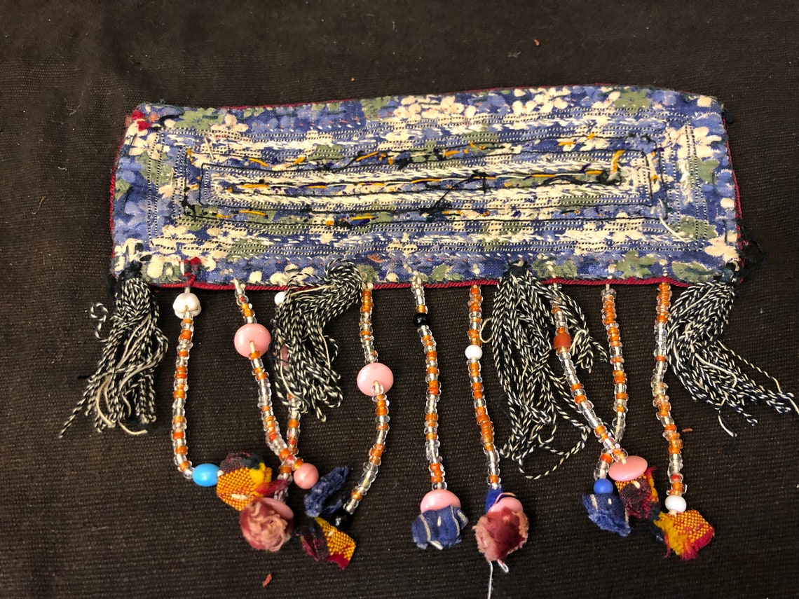 Ethnic Turkmen Talismanic Amulet Wall Hanging Decor , Silk Embroideri ...