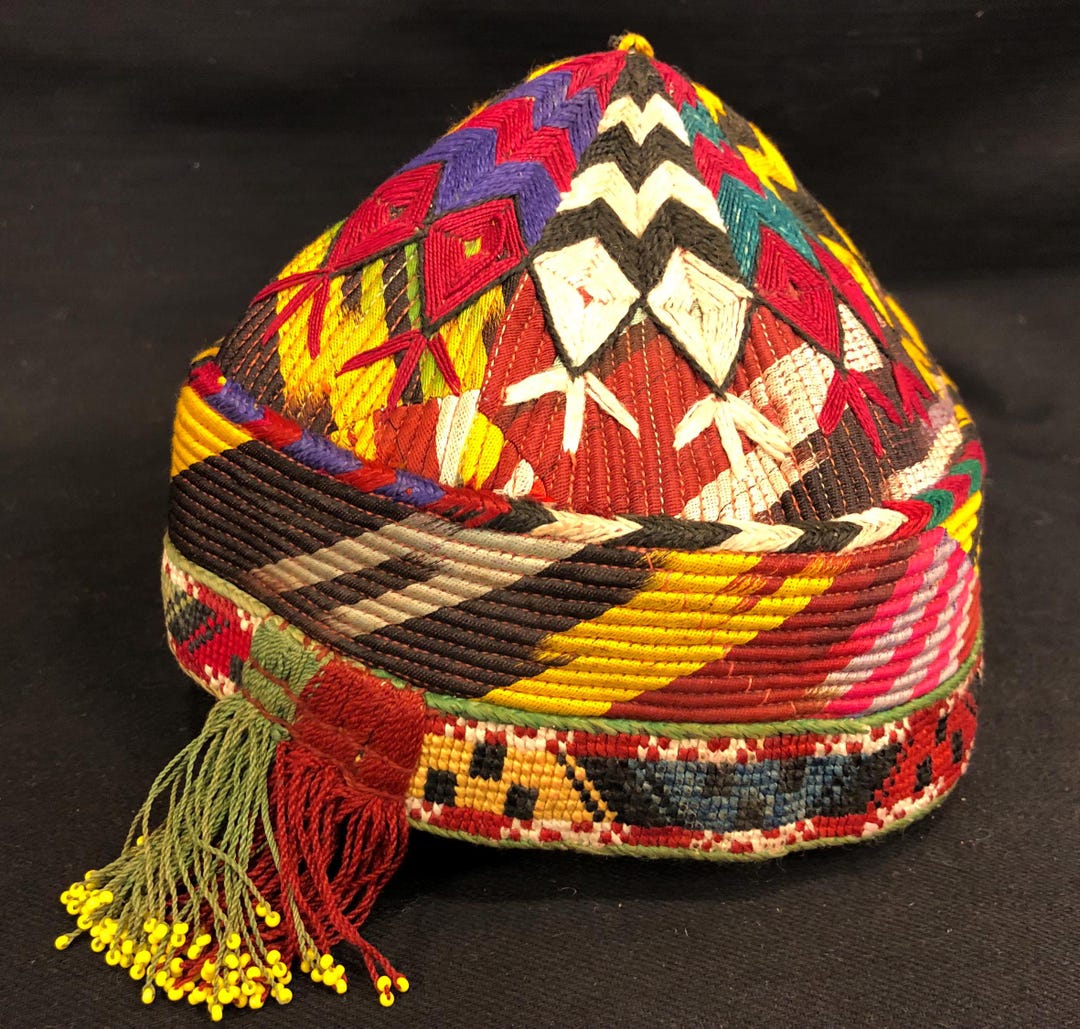 Traditional Antique Handmade Uzbekistan Silk Embroideri Ethnic Hat ...
