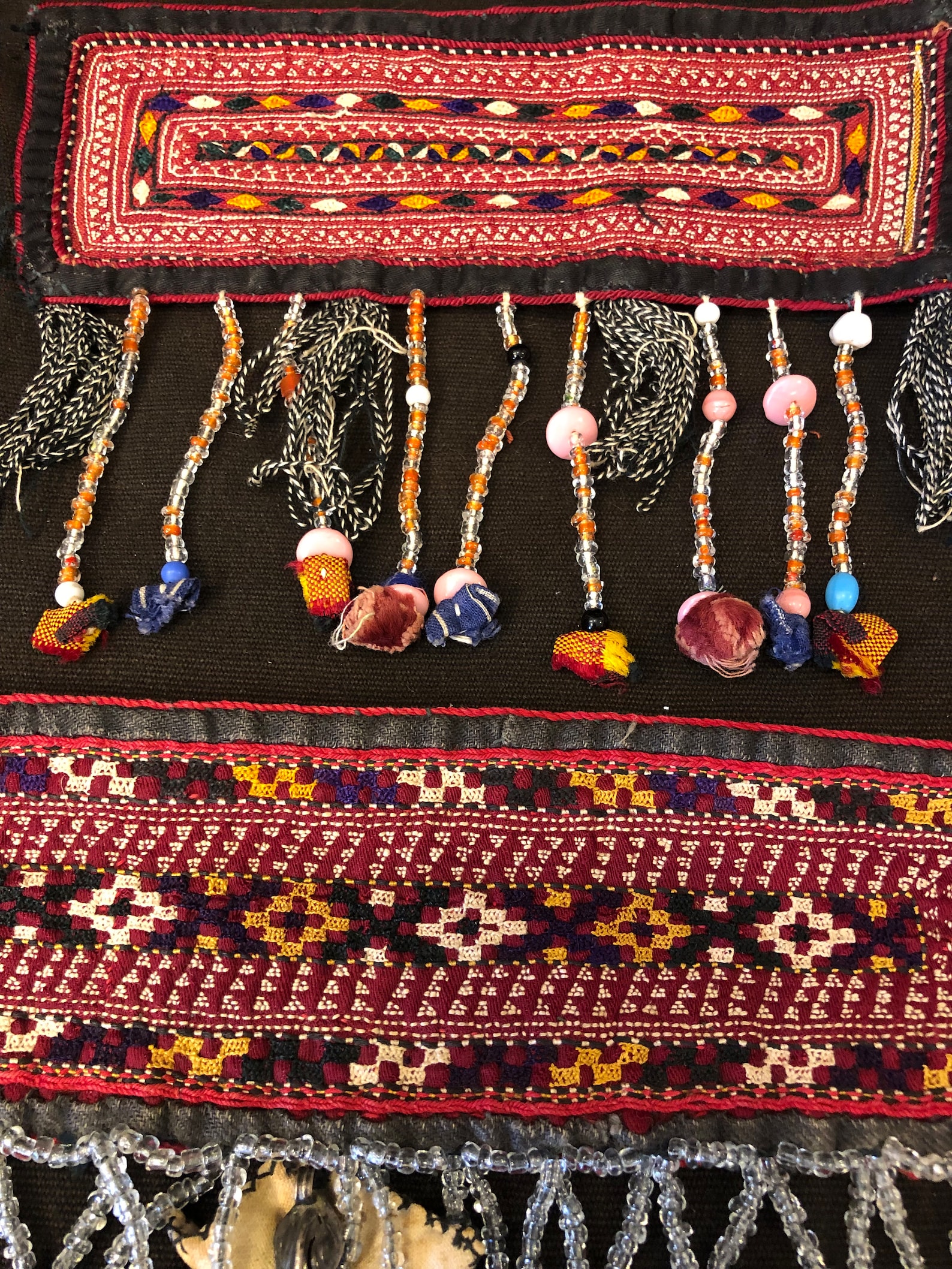 Ethnic Turkmen Talismanic Amulet Wall Hanging Decor , Silk Embroideri ...