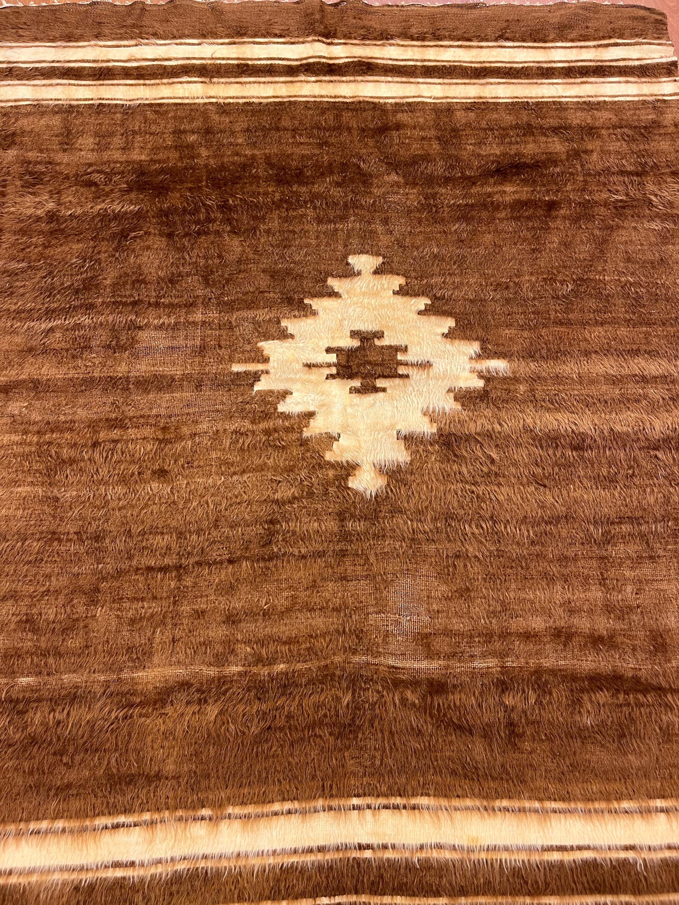 Vintage Anatolian Siirt Blanket Pure Wool Natural Color 190x147cm 76 ...