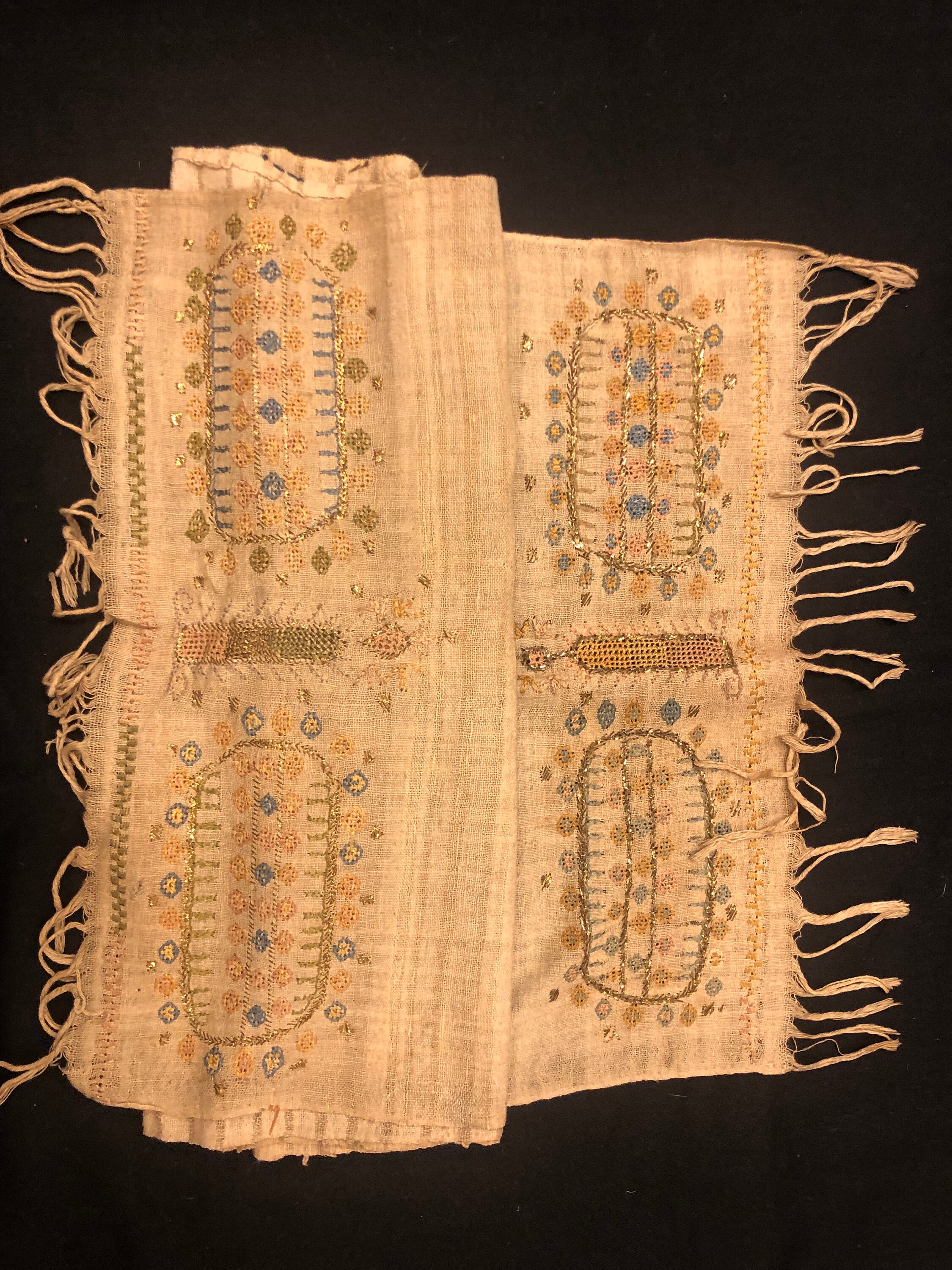 Antique Ottoman Embroidered Linen Towel Silk Floral Ottoman Turkish ...