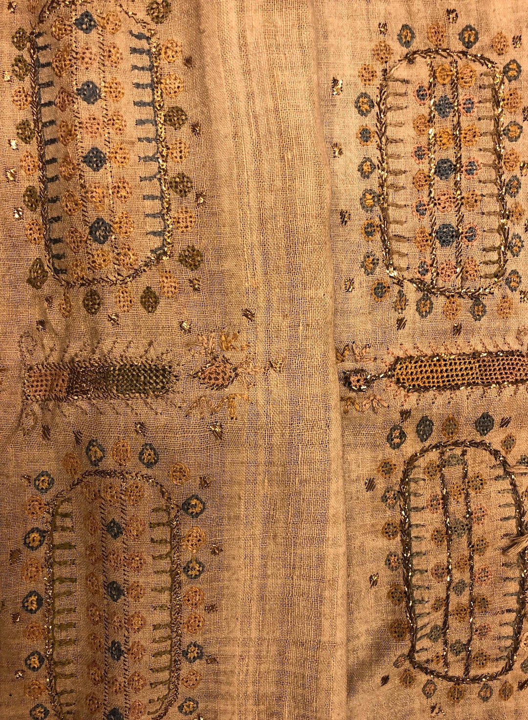 Antique Ottoman Embroidered Linen Towel Silk Floral Ottoman Turkish ...