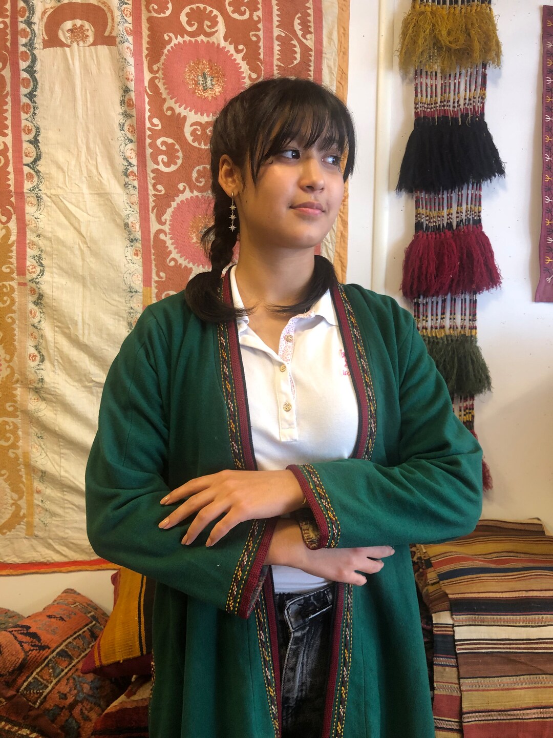 Vintage Turkmenistan Traditional Clothing Handmade Silk Embroideri ...