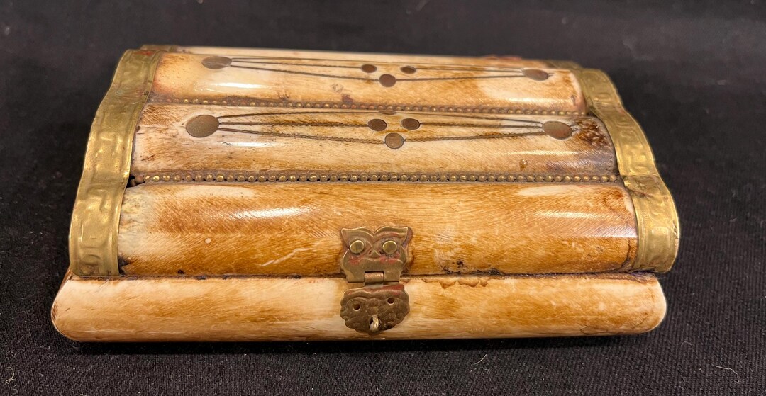 Antique Jewelry Bone Box/ Bone/camel Bone/ Agate Jewelry Box,/collector ...