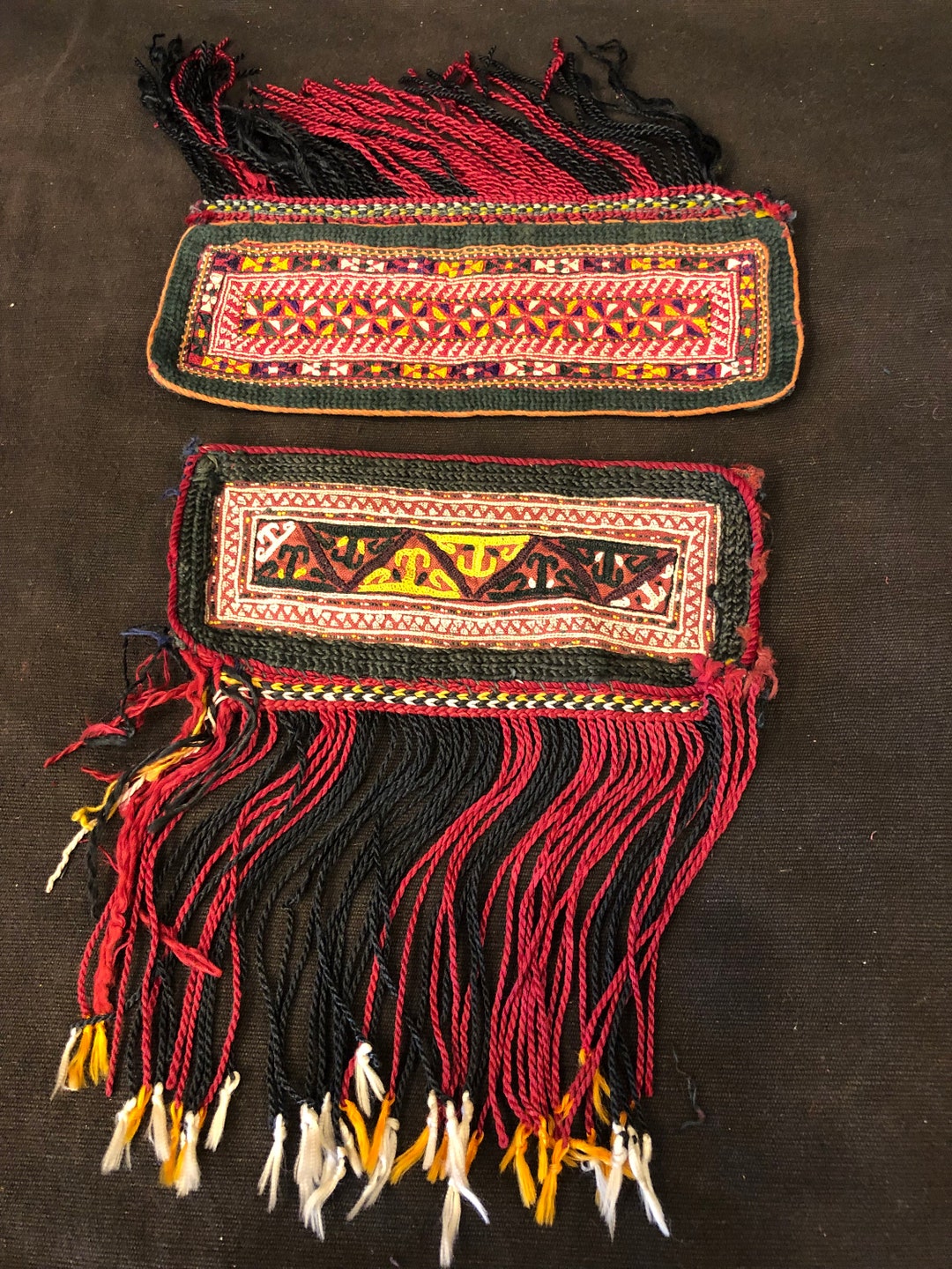 Ethnic Turkmen Talismanic Amulet Wall Hanging Decor , Silk Embroideri ...