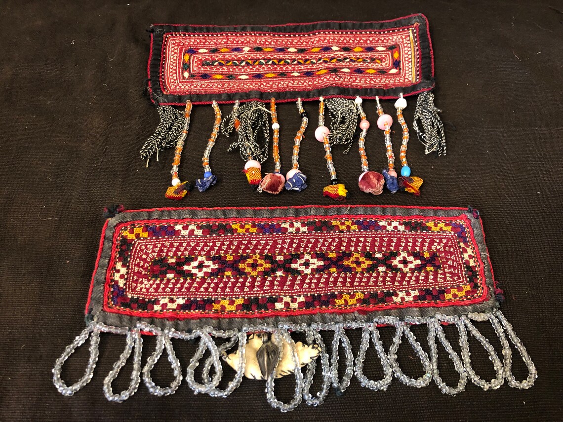 Ethnic Turkmen Talismanic Amulet Wall Hanging Decor , Silk Embroideri ...