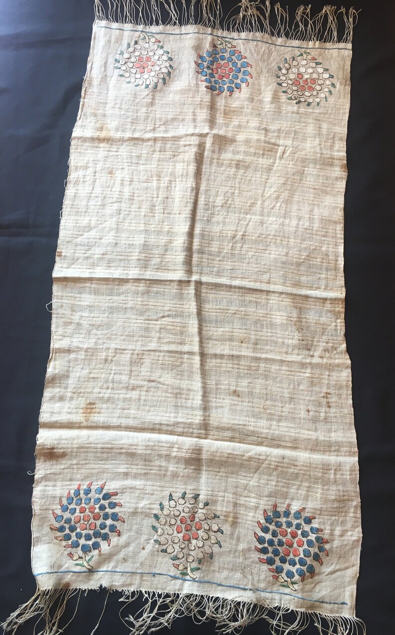 Antique Ottoman Embroidered Linen Towel Silk Tinsel Floral - Etsy