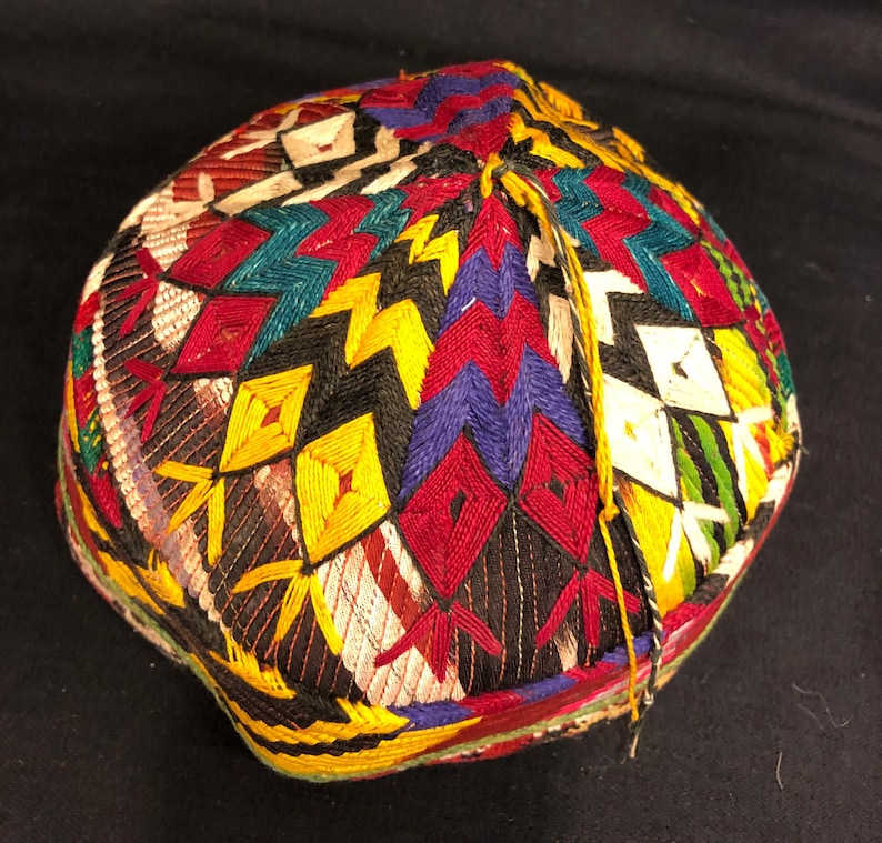 Traditional Antique Handmade Uzbekistan Silk Embroideri Ethnic Hat ...