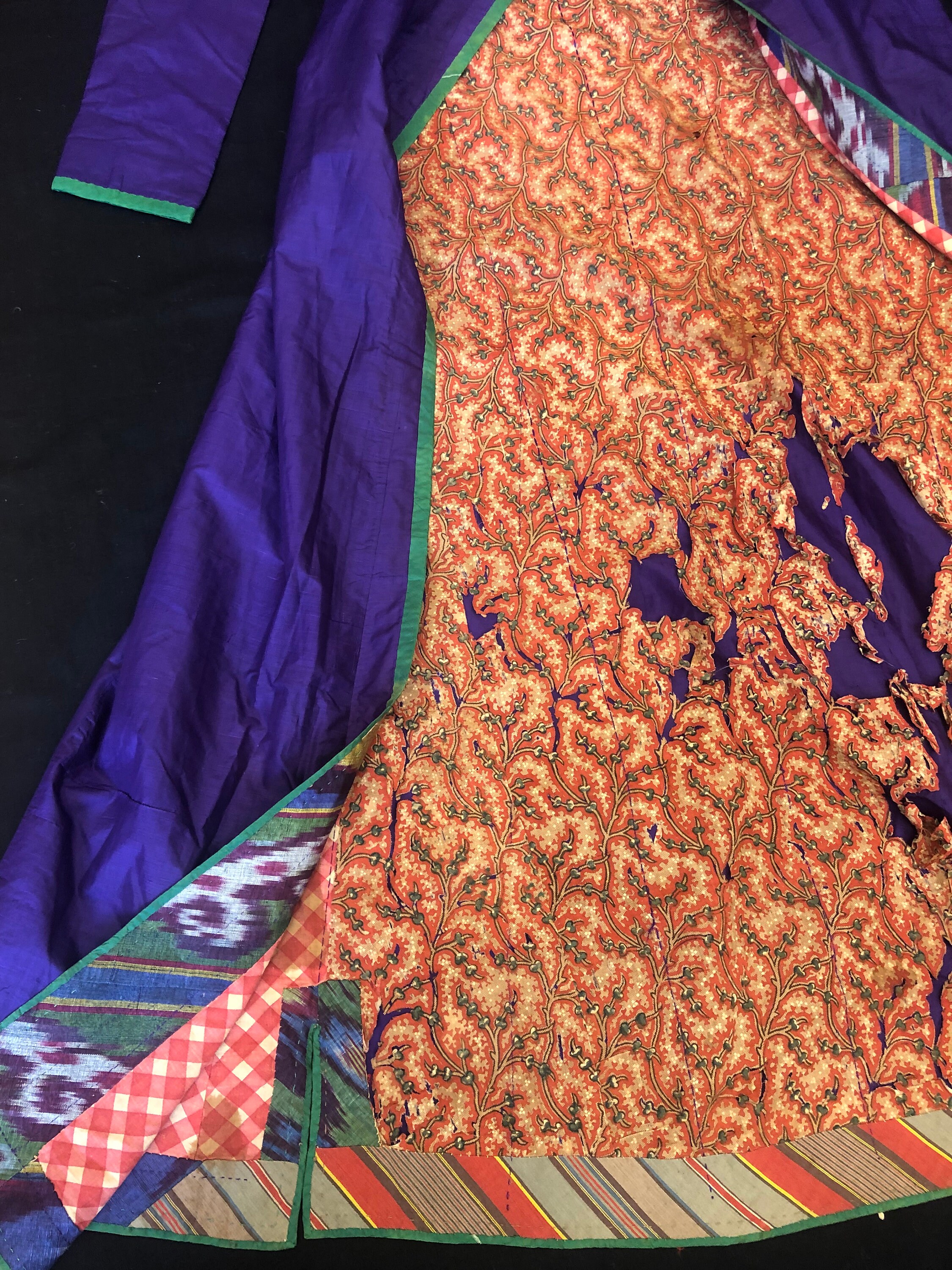 Antique Kaftan Silk Chapan Turkmen Kaftan Silk Costume With Damage and ...