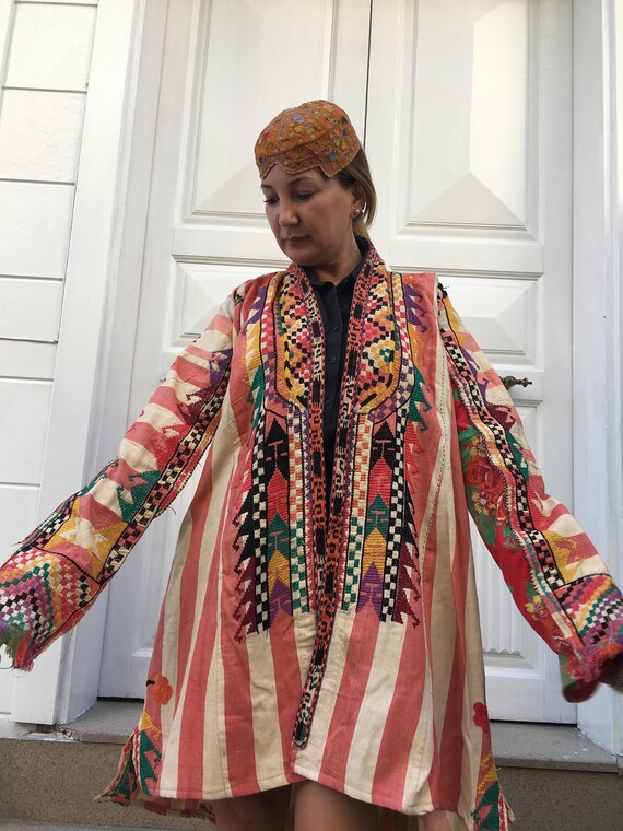 Vintage UZBEK Traditional Clothing Handmade Silk Emboroidery | Etsy