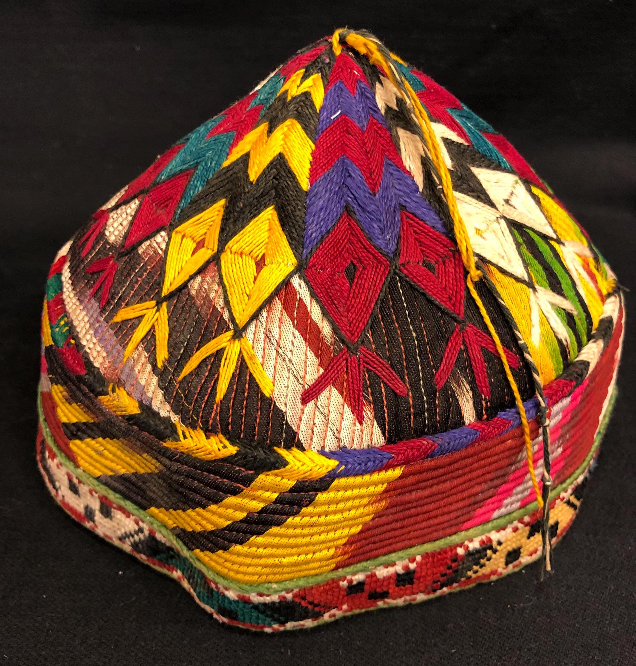 Traditional Antique Handmade Uzbekistan Silk Embroideri Ethnic Hat ...