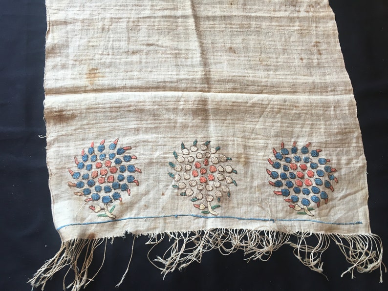 Antique Ottoman Embroidered Linen Towel Silk Tinsel Floral - Etsy