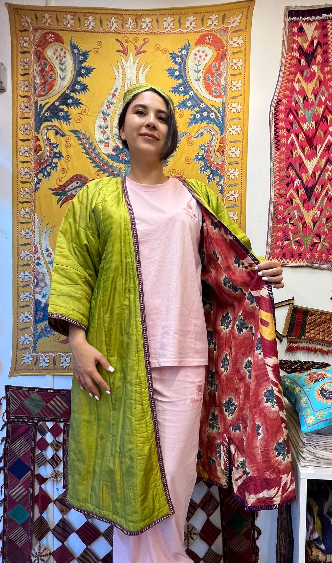 Antique Turkmen Kaftan Silk Chapan , With Stain , - Etsy