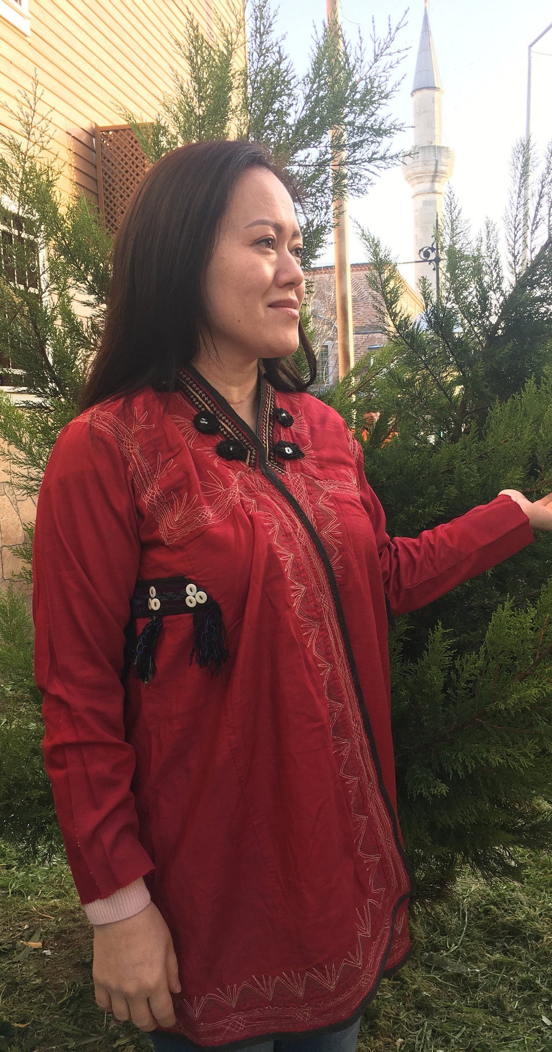 Vintage UZBEK Traditional Clothing Handmade Costum 140x75 Cm 55' X 30 ...