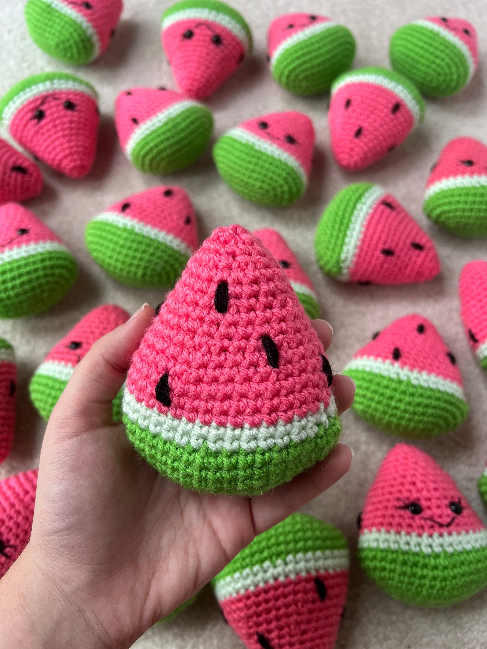 Watermelon Slice Crochet Amigurumi Plush - Etsy