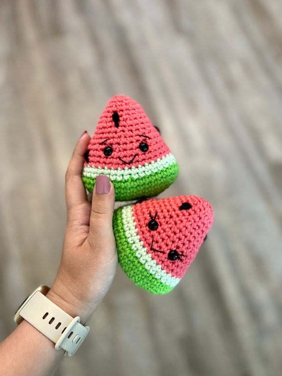 Watermelon Slice Crochet Amigurumi Plush - Etsy