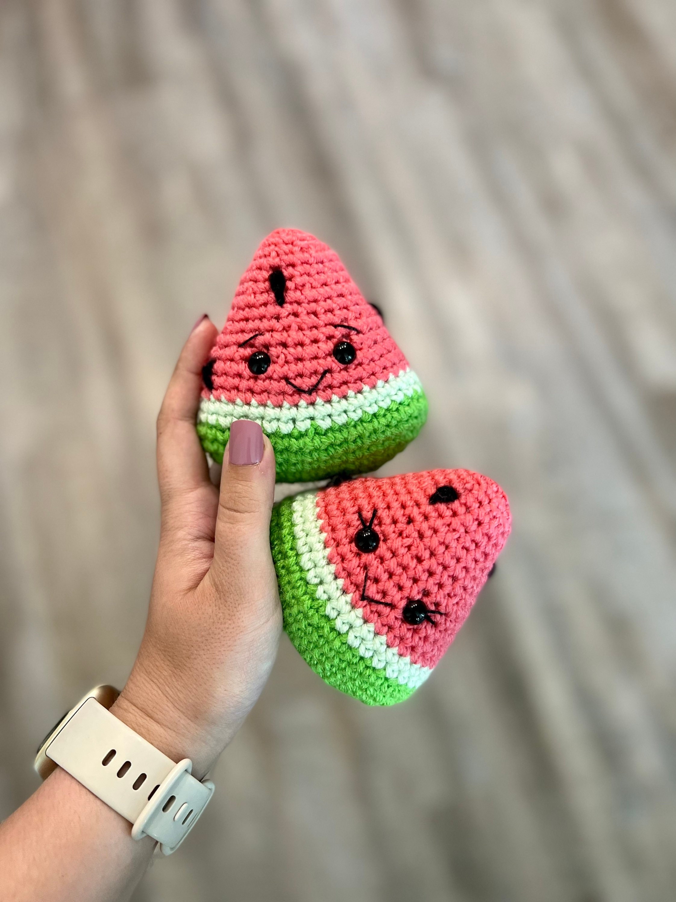 Watermelon Slice Crochet Amigurumi Plush - Etsy