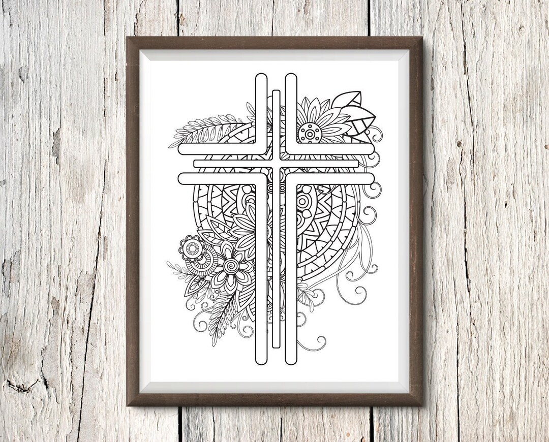 Christian Adult Coloring Pages - Crosses, Bible Affirmations ...