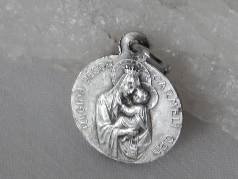 Virgin Mary & Sacred Heart Silvered Medal Regina Decor Carmeli #75 - Etsy