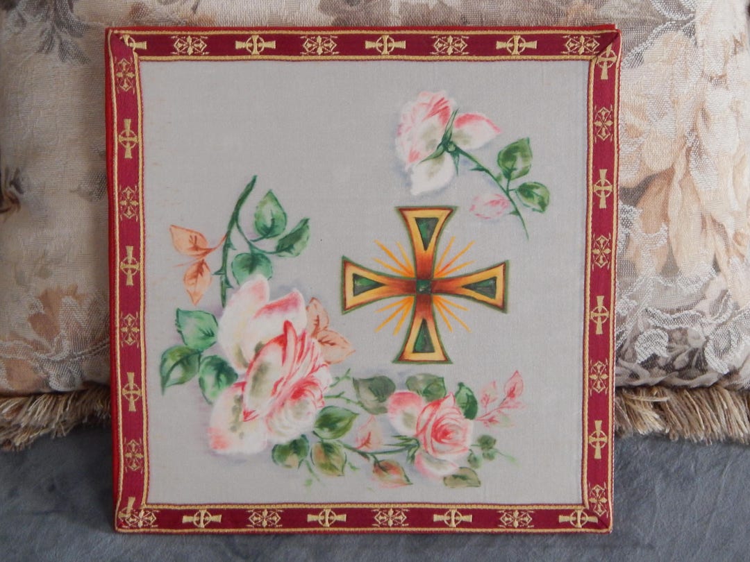 Vintage Fan Burse Vestment Hand Painted by Nuns From Catholic Church ...